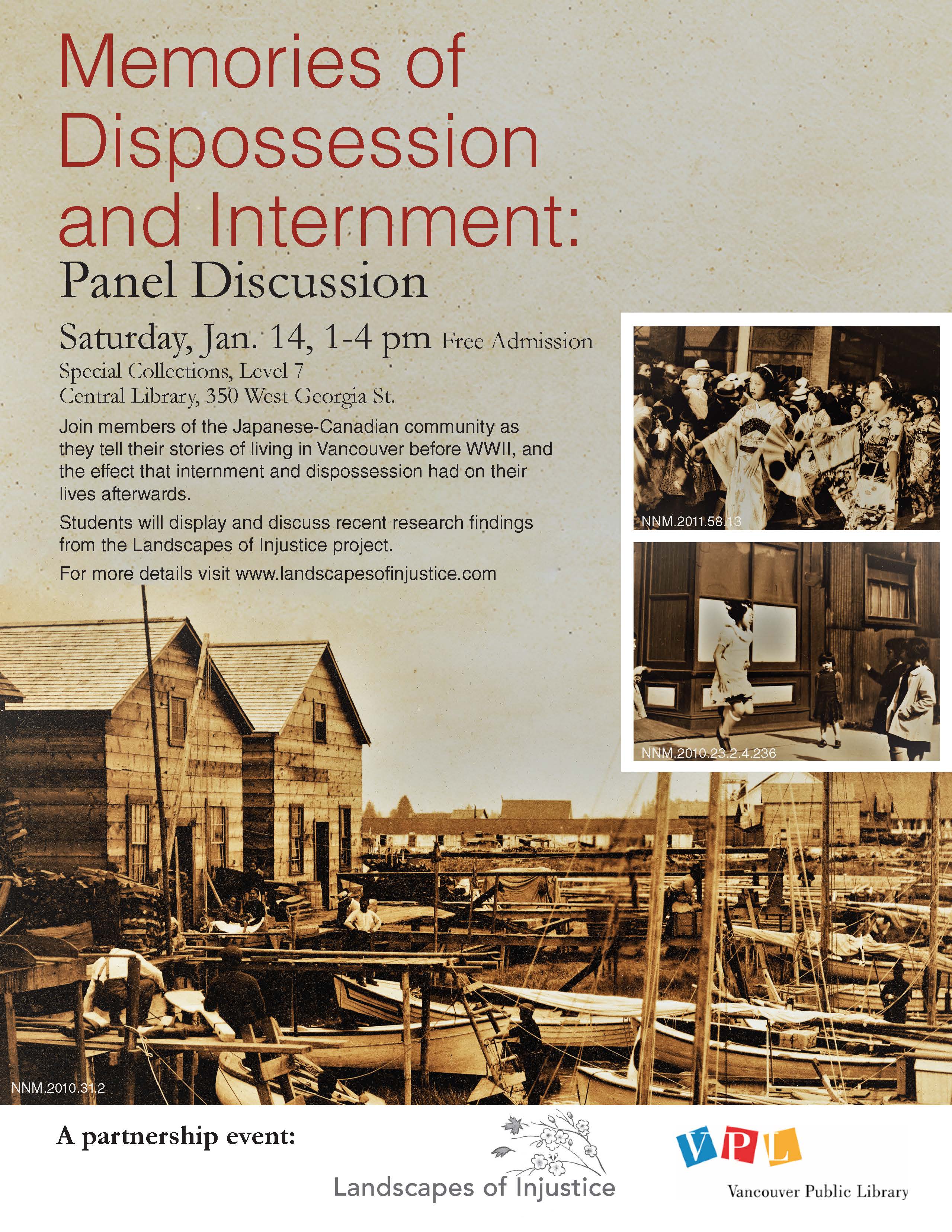 Memories of Dispossession and Internment: Panel discussion series ...